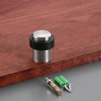China Modern No-Punching Stainless Steel Cylindrical Door Stop Durable Rubber Anti-Collision Bumper Hotel Household Floor-Mounted Door for sale