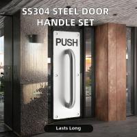 China Modern Sleek Stainless Steel 304 (SS304) Ambidextrous Touch Control Entrance Door Handle Push Pull Plate Design Easy 2-Year for sale