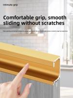 China Rectangle Stainless Steel Modern Durable Furniture Handles Knobs Full-Height Hidden Dresser Cabinet Door Wardrobes Living Room for sale