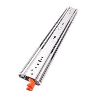 China Heavy-Duty 76mm Wide Industrial Belt Lock Load-Bearing RV Drawer Track Three-Section Slide Rail Living Room Cold Rolled Steel for sale