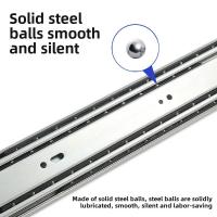China Heavy-Duty 76mm Wide Industrial Belt Lock Load-Bearing RV Drawer Track Three-Section Slide Rail Living Room Cold Rolled Steel for sale