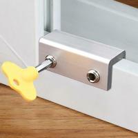 China Adjustable Sliding Double Window Locks Aluminum Alloy Door Frame Furniture Lock Plastic Key 7-23mm Fitting Home Office 360 for sale