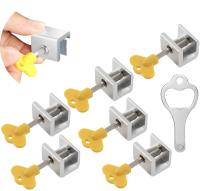 China Adjustable Sliding Double Window Locks Aluminum Alloy Door Frame Furniture Lock Plastic Key 7-23mm Fitting Home Office 360 for sale