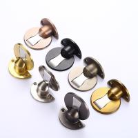 China Anti-Collision No-Drill Floor Suction Invisible Magnetic Black Silver Adjustable Zinc Alloy Traditional Easy Door Catch Bathroom for sale