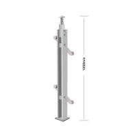 China Indoor Outdoor Staircase Balcony Tempered Glass Guardrail Posts 304 Stainless Steel Construction Engineering Antique Modern for sale