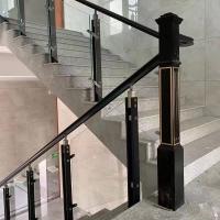 China Indoor Outdoor Staircase Balcony Tempered Glass Guardrail Posts 304 Stainless Steel Construction Engineering Antique Modern for sale