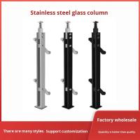 China Indoor Outdoor Staircase Balcony Tempered Glass Guardrail Posts 304 Stainless Steel Construction Engineering Antique Modern for sale