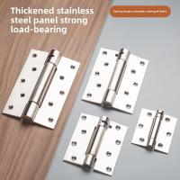 China Modern Design 6inch 5inch Black Automatic Rebound Hinge Thickened Stainless Steel One-Way Two-Way Soft Close Door Closing Hinge for sale