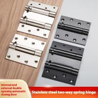 China Modern Design 6inch 5inch Black Automatic Rebound Hinge Thickened Stainless Steel One-Way Two-Way Soft Close Door Closing Hinge for sale