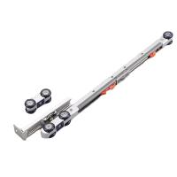 China Modern Design Stainless Steel Hanging Rail Hidden Doors Hardware Silent Sliding Door Track Nylon Wheel Pulley 80-100KGS Loading for sale