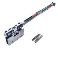China Modern Design Stainless Steel Hanging Rail Hidden Doors Hardware Silent Sliding Door Track Nylon Wheel Pulley 80-100KGS Loading for sale