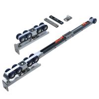 China Modern Design Stainless Steel Hanging Rail Hidden Doors Hardware Silent Sliding Door Track Nylon Wheel Pulley 80-100KGS Loading for sale