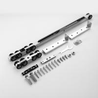 China Modern Design Stainless Steel Hanging Rail Hidden Doors Hardware Silent Sliding Door Track Nylon Wheel Pulley 80-100KGS Loading for sale