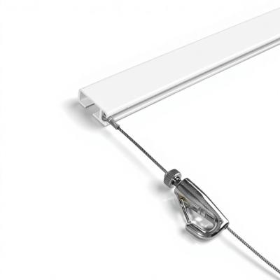 China Stainless Steel Aluminium Adjustable Hidden Painting Hanging Device Track Wire Rope Calligraphy Exhibition Gallery 3m Length for sale