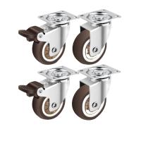 China Customizable 1.5/2/3 Inch Light Duty Iron Caster Wheel Universal Swivel Brake Wheels Kitchen Furniture Contemporary 40kg Load for sale