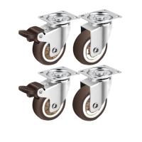 China Customizable 1.5/2/3 Inch Light Duty Iron Caster Wheel Universal Swivel Brake Wheels Kitchen Furniture Contemporary 40kg Load for sale