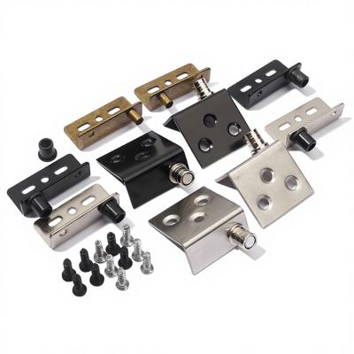 China Modern Stainless Steel Concealed Hinge Cabinet Door Bracket No-Drill Angle Iron Upper/Lower Pivot Loose-Leaf Hidden 2mm 10kg for sale