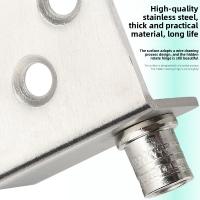 China Modern Stainless Steel Concealed Hinge Cabinet Door Bracket No-Drill Angle Iron Upper/Lower Pivot Loose-Leaf Hidden 2mm 10kg for sale