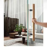 China Modern Wooden Sliding Door Frame Satin Finish Aluminium Alloy Solid Wood Handle 3-Year Warranty Horizontal Hand Hotel Total for sale