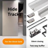 China Ghost Door Dual Direction Buffer Hanging Wheel Special Hardware Accessory for Trackless Sliding Furniture for Living Room for sale