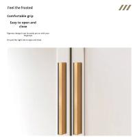 China Scandinavian Modern Black Gold Aluminum Cabinet Door Handle Simple Luxury Kitchen Wardrobe Furniture Knobs for sale