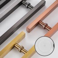 China Modern Large Push-Pull Square Glass Door Wooden Door Handle Stainless Steel Tube Rose Black Titanium Hotels Durable 3-Year for sale