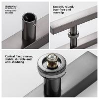 China Modern Large Push-Pull Square Glass Door Wooden Door Handle Stainless Steel Tube Rose Black Titanium Hotels Durable 3-Year for sale