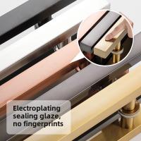 China Modern Large Push-Pull Square Glass Door Wooden Door Handle Stainless Steel Tube Rose Black Titanium Hotels Durable 3-Year for sale