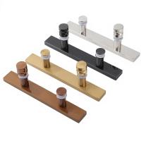 China 304 Stainless Steel Square Tube Satin Glass Door Handle Ambidextrous 2-Year Warranty Bathroom Shower Room Sliding Door Black for sale