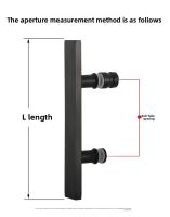 China 304 Stainless Steel Square Tube Satin Glass Door Handle Ambidextrous 2-Year Warranty Bathroom Shower Room Sliding Door Black for sale
