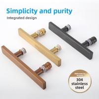 China 304 Stainless Steel Square Tube Satin Glass Door Handle Ambidextrous 2-Year Warranty Bathroom Shower Room Sliding Door Black for sale