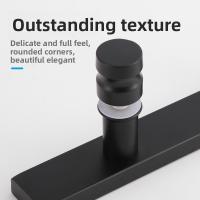 China 304 Stainless Steel Square Tube Satin Glass Door Handle Ambidextrous 2-Year Warranty Bathroom Shower Room Sliding Door Black for sale