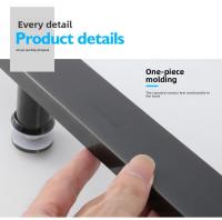 China 304 Stainless Steel Square Tube Satin Glass Door Handle Ambidextrous 2-Year Warranty Bathroom Shower Room Sliding Door Black for sale