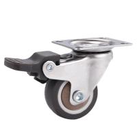 China Modern Silent Furniture Trolley Wear-Resistant Soft Rubber Universal Caster Brake Small Pulley Direct Factory Living Room Office for sale