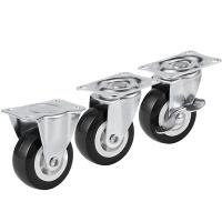 China Factory Direct 2 Inch Black PVC Universal Wheel Caster Brake Swivel Living Room Furniture Workshop Office Hospitals Hotels for sale