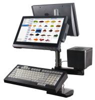 China 80mm Thermal Printer All-in-One POS Terminal 14.1 Inch Dual Screen Cash Register System for sale