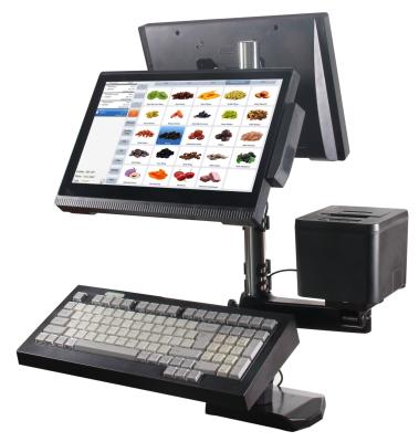China 80mm Printing Method Full HD 1080p Main Display POS Machine with 14 Inch Thermal Receipt for sale