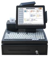 China 12.1 Inch POS Machine Set with 58mm Thermal Printer Cash Drawer Keyboard for sale