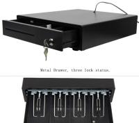 China Retail Supermarket Cash Drawer Metal 5 Bill 5 Coin Tray Sturdy Construction RJ11 for sale