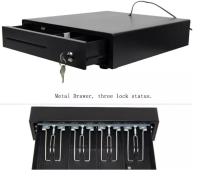 China Metal ABS Plastic Cash Drawer CD400 with 5 Bill Slots and 4 Coin Slots RJ11 for sale