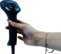 China Spanish Market Stock 1D/2D Barcode Laser Scanning Code Scanner R7/R8 Scanning Machine for sale