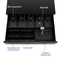 China Checkout Cash Box with Optional Bank Notes Support and Different Size in Black/White Color for sale