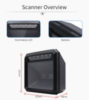 China USB Desktop Omnidirectional Barcode QR Code Scanner ABS Plastic 23cm 17cm 10cm for Retail Shop for sale