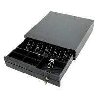 China POS System Cash Drawer with Check Entry Support Supermarket Money Lock Box 4 Bill 3 Coin Trays for sale