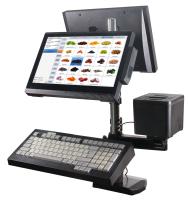 China Supermarket Dual Screen Payment Kiosk HDD-780 with 80mm Printer and Weight Scale for sale