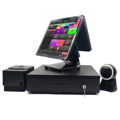 China 15'' Capacitive Touch Screen POS Terminal With LED/VFD Customer Display And Win 10 OS for sale