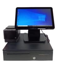 China 15.6 Inch HD Touch Screen POS Terminal with WiFi BT Win Android OS LED8 VFD220 11.6 2nd Display for sale