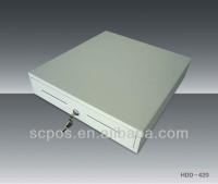 China Metal ABS Plastic Cash Drawer RJ11 Interface Port for POS Terminal 4 Coin 3 Bill Grey White for sale