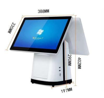 China 15.6 Inch POS System with Built-in 80mm Printer LED8 VFD Display Cash Register Kiosk for sale