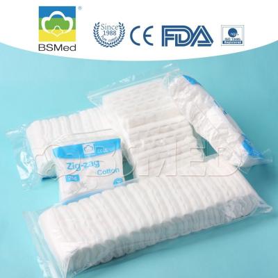 China Medical Zig Zag Cotton Pleats 50g/100g with 5.5-7.5 PH Value - FDA CE ISO Certified Wound Dressing for sale